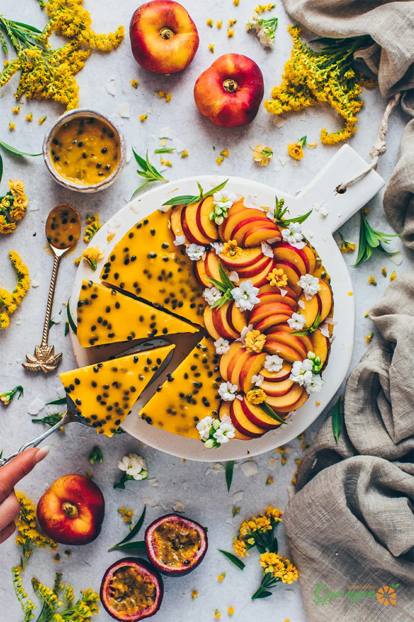 Bánh cheesecake xoài chanh dây không cần lò nướng
